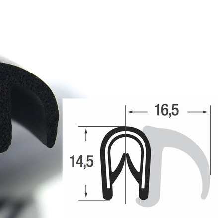 DTF17 – U – профили за защита на ръбове с перо – диапазон на затягане 1 ...